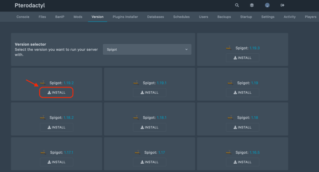 How to change the version of the game (Vanilla, Forge, etc.)? - Fozzy hosting knowledge base