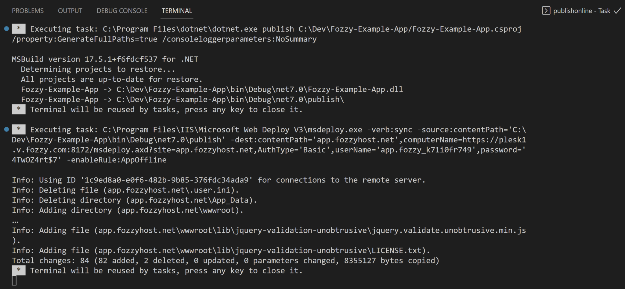 How To Deploy An Aspnet Project With Vs Code And Web Deploy Fozzy Hosting Knowledge Base